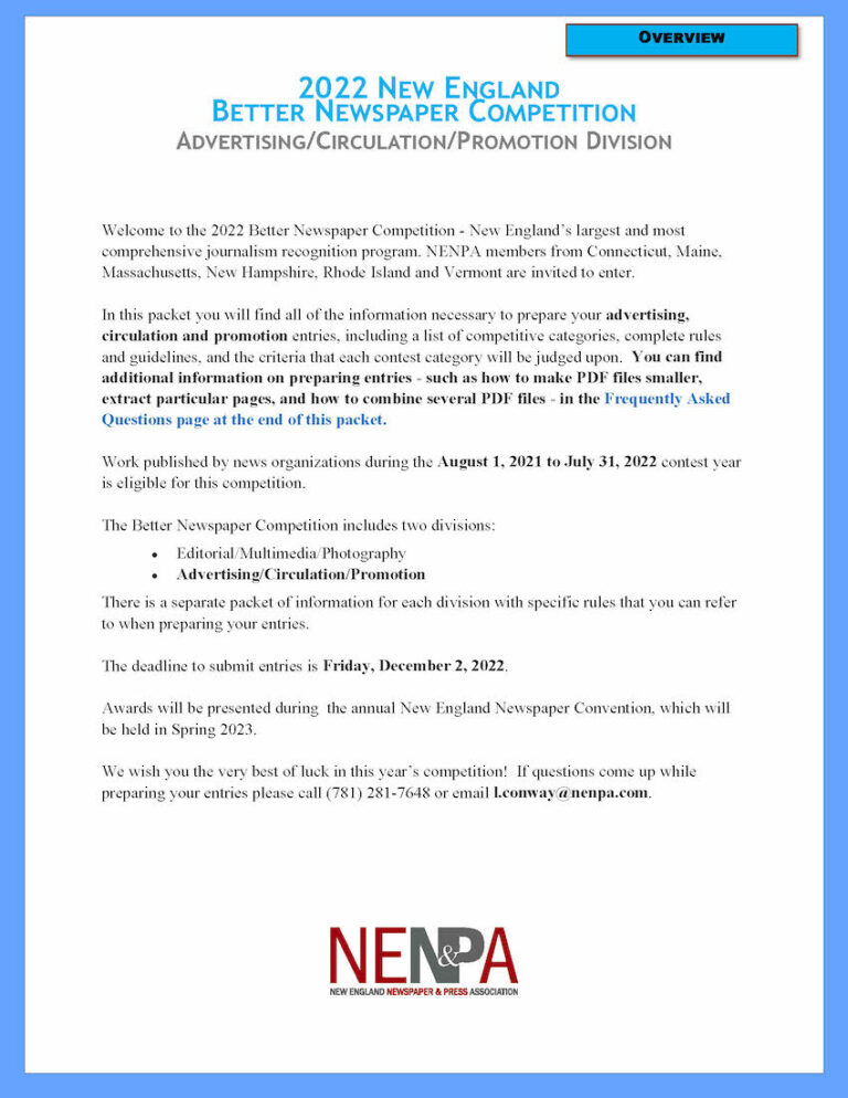 New England Better Newspaper Competition | NENPA