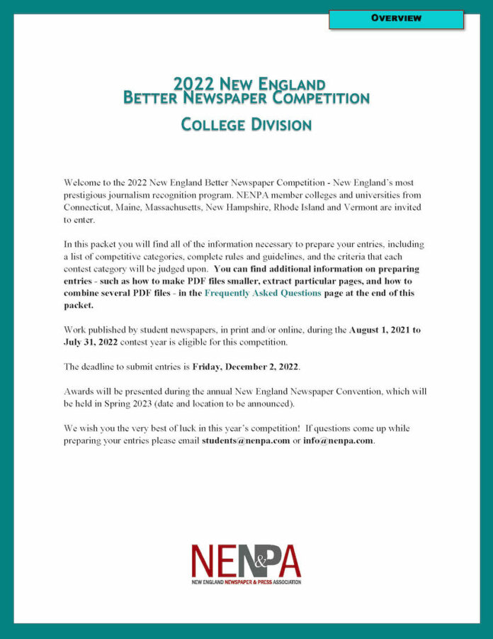 New England Better Newspaper Competition | NENPA