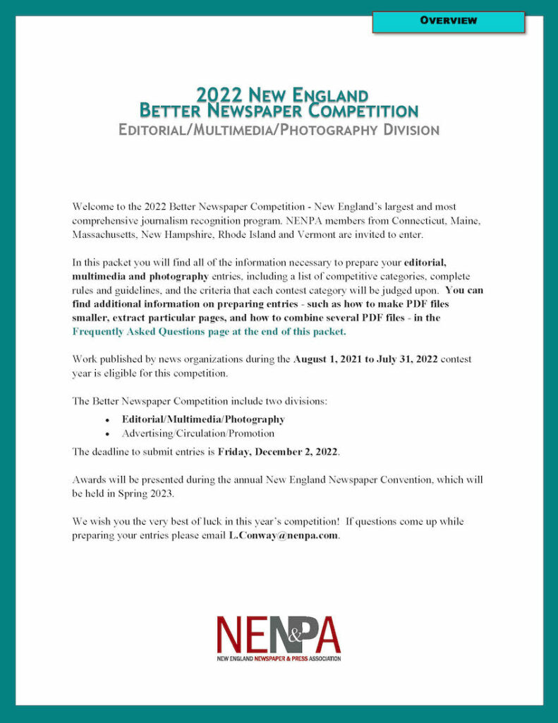 New England Better Newspaper Competition | NENPA