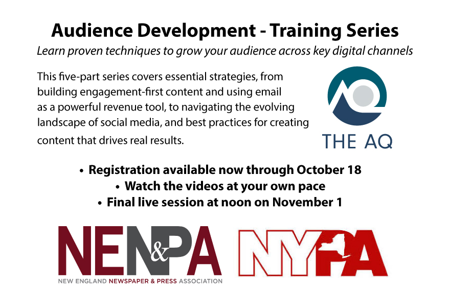 Register through October 18! New Audience Development – Training Series | NENPA